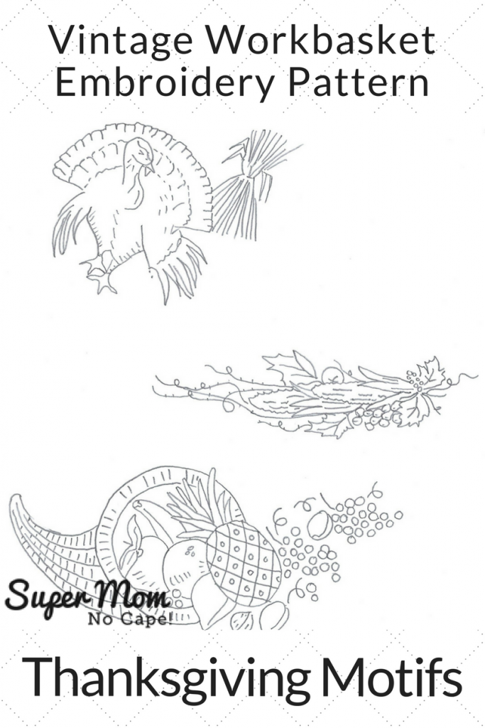 Vintage Thanksgiving Embroidery Motifs - Small, Quick to Stitch Designs