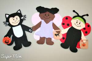 Wee Scholar Felt Dolls With Basic Wardrobe & Halloween Costumes ...