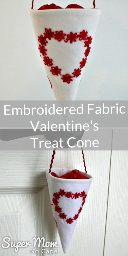 Fabric Cone with Floral Heart Embroidery Pattern - Free Pattern