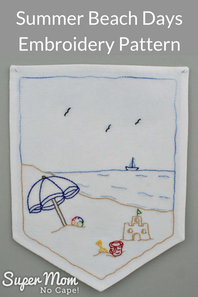 Summer Beach Days Embroidery Pattern - Super Mom - No Cape!