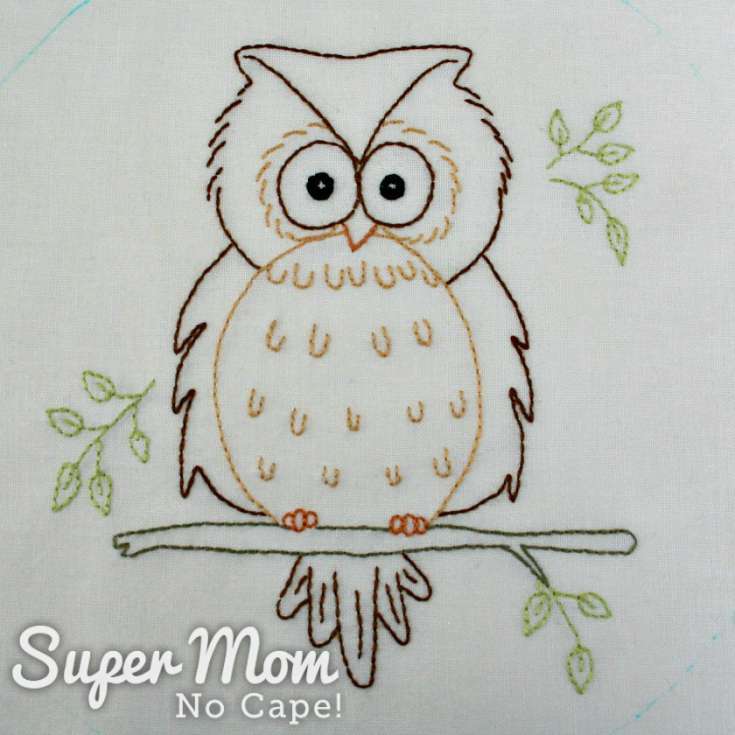Owain Owl Embroidery Pattern - Super Mom - No Cape!