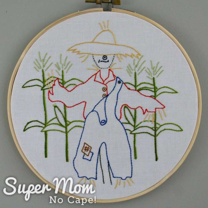 Strawbyn Scarecrow Embroidery Pattern - Super Mom - No Cape!