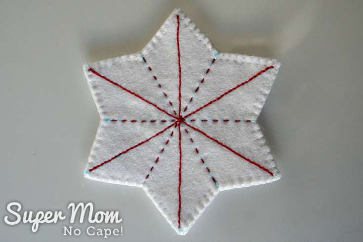 Embroidered Felt Star Ornament - Super Mom - No Cape!