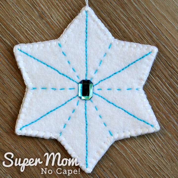 Embroidered Felt Star Ornament - Super Mom - No Cape!