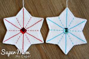 Embroidered Felt Star Ornament - Super Mom - No Cape!