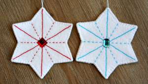 Embroidered Felt Star Ornament - Super Mom - No Cape!